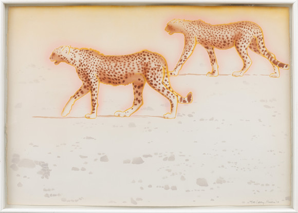 LARRY RIVERS. "Peter´s cheetahs", pochoir i färg med airbrush i akryl ...