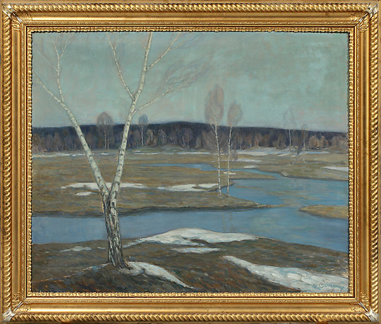 HUGO CARLBERG. "Spring Eve", oil on canvas, signed and dated 1917. Art ...