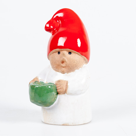 LISA LARSON. Figurine, stoneware, “Tomte” from the series “Adventsbarn ...