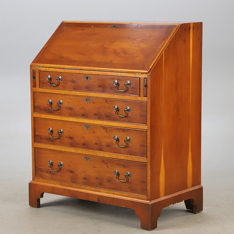 SLANTED FLAP SECRETARY, yew, English style. Furniture - Chests of ...