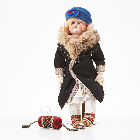 CUNO & OTTO DRESSEL BISKVI GIRL DOLL, head marked: “1913, Made in ...