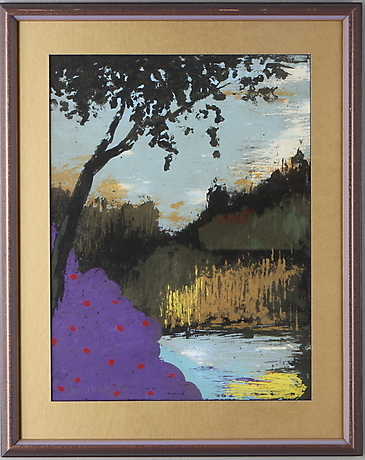 JOHAN PETTERSON. Landscape, color lithograph, signed, dated -94 and ...