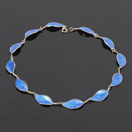(240929) DAVID ANDERSÉN. Collier, Sterling silver, länk i form av löv ...