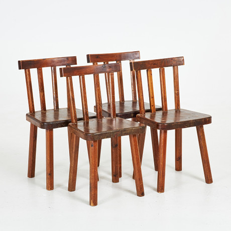 STOLAR, 4 st, betsad furu, 1900-tal. Möbler - Fåtöljer & Stolar - Auctionet