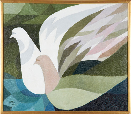 JERRY ROUPE. Motiv med fåglar, olja på duk, signerad. Konst - Måleri ...