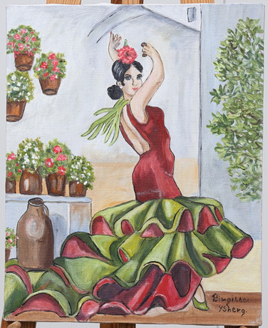 BIRGITTA HÖGLIND YSBERG. Olja på duk, Spansk dans, signerad. Konst ...