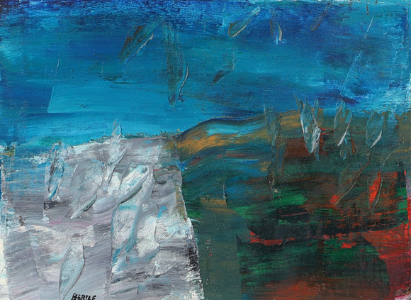 LARS BERTLE. "Lyrisk natt", olja på pannå, signerad Bertle. Konst ...