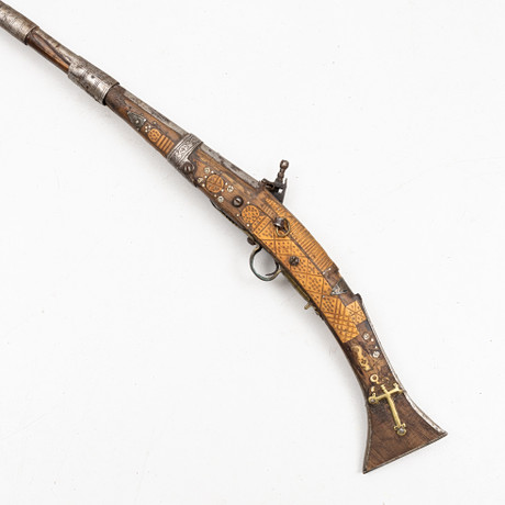 FLINT LOCK RIFLE, North Africa, purchased in Morocco. Weapons ...