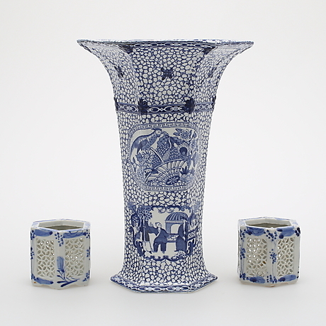 VASE and CANDLE, porcelain, including William Adams, England. Ceramics ...