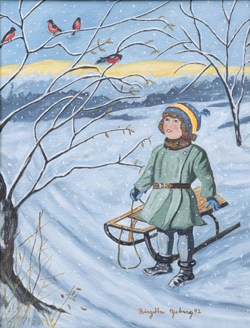 BIRGITTA HÖGLIND YSBERG. Olja på duk, vintermotiv, signerad. Konst ...