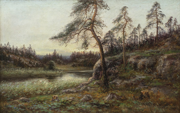 SEVERIN NILSON. Skogssjö, olja på duk, osignerad. Konst - Måleri ...