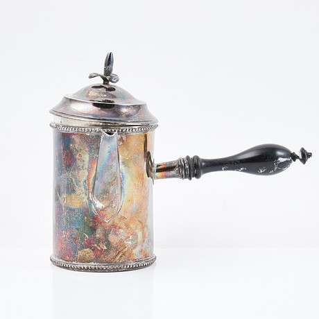 ERIK HOLMBERG. Chokladkanna, silver, Lund 1795, slät med ...