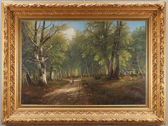 SIEGFRIED HASS. Sunlit forest party with woman and boy. Art - Paintings ...