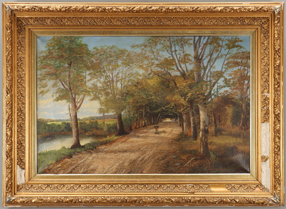 SIEGFRIED HASS. Landscape with woman on country road. Art - Paintings ...