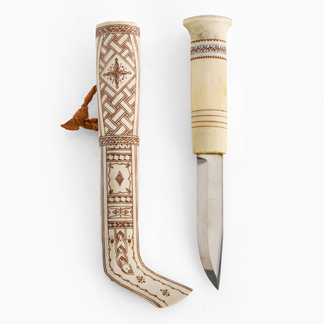 IVAR BERNHARD LAMPA. Sámi Duodji, full horn knife, northern Sami ...