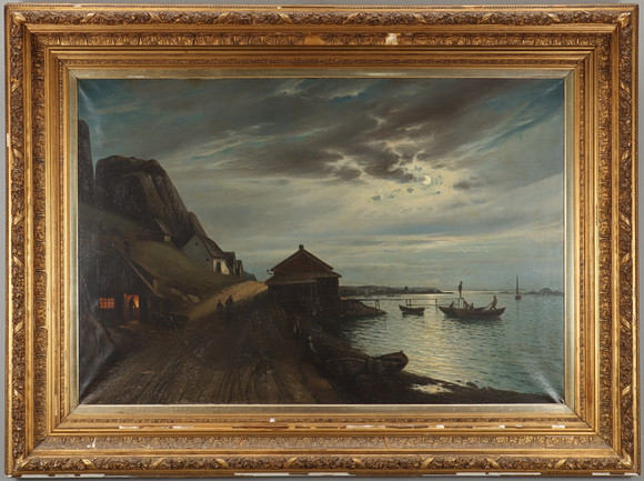 SIEGFRIED HASS. Moonlight landscape from Helsingør. Art - Paintings ...