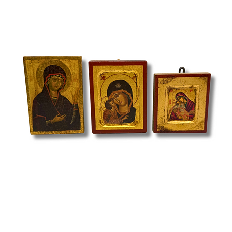 SET OF 3 DIFFERENT MINIATURE ICONS. Folk art - Other - Auctionet