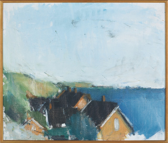 GUSTAV RUDBERG. “Hus och hav, Hven”, oil on canvas, signed Rudberg, on ...