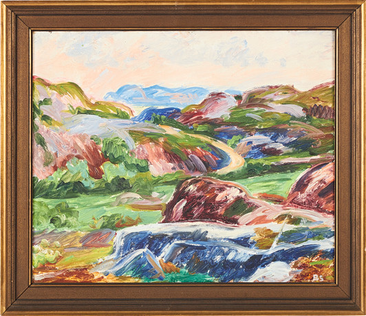 BIRGER SIMONSSON. “Blue Mountain”, Koön 1935, monogram signed BS, oil ...