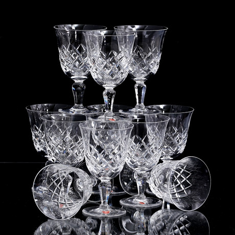 A set of 11 Orrefors wine glasses, mid 20th century. Glass - Utility ...