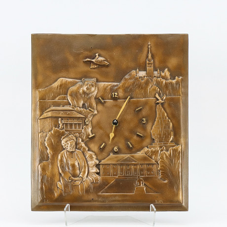 WALL CLOCK Tord Nilsson Sunne, cast metal, motif from Sunnetrakten ...
