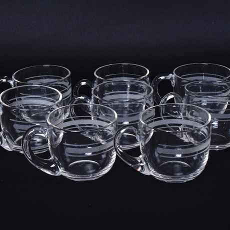 PUNCH MUGS, 8 pieces, glass, Rydbergs. Glass - Utility glass - Auctionet