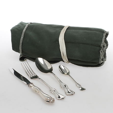 BESTECK, 32-teilig, Silber, "Olga", meist GAB, 20. Jahrhundert. Silber ...