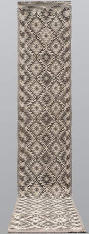 ORIENT CARPET. Handwoven Kelim, natural coloured, gallery model, 494 x ...