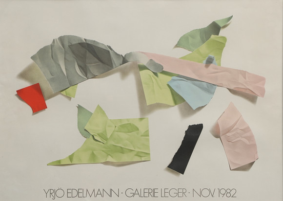 YRJÖ EDELMANN. art exhibition poster, Galerie Leger, 1982. Art ...