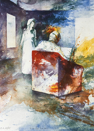 LARS EJE LARSSON (born 1954). Figure scene, signed and numbered E.A. 23 ...