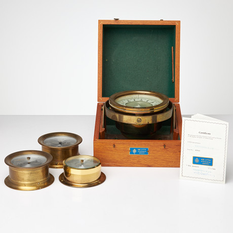 KOMPASS, AB Lyth Stockholm Sweden, 1985, brass, cardanian suspension in ...