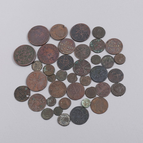 A set of 39 copper coins, 1700/19th century. Coins, Medals & Stamps ...
