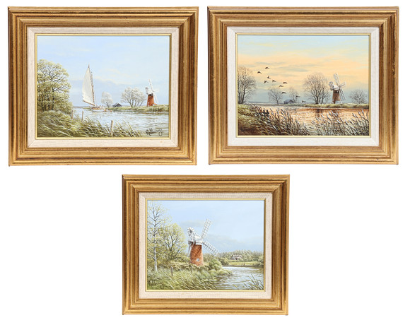 KEITH HASTINGS, THREE OIL LANDSCAPE SCENES (3). Art - Paintings - Auctionet
