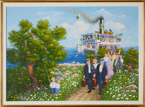 BERT HÅGE HÄVERÖ. “Ångbåtssommer” (Lö), oil on canvas. Art - Paintings ...