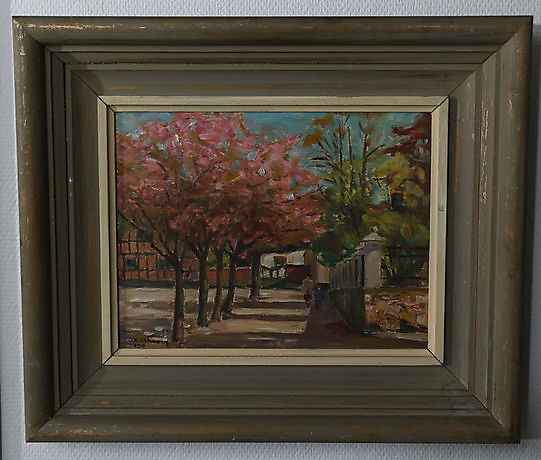 CARL OSCAR LARSSON. Oil on Board, Krafts Torg, Lund, signed CO Larsson ...