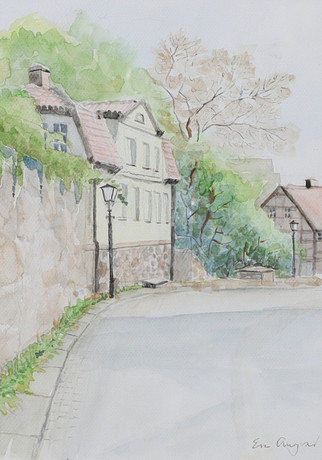 EVA ANGVAR. Springpostgränden, akvarell, signerad. Konst - Måleri ...