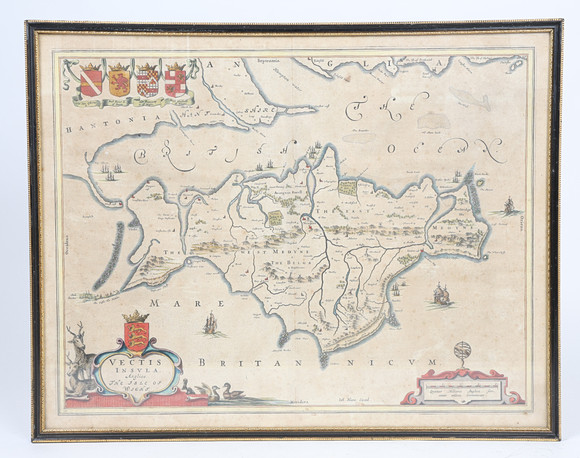 JOHANNES BLEAU (1650-1712) " VECTIS INSULA ANGLICE, THE ISLE OF WIGHT ...