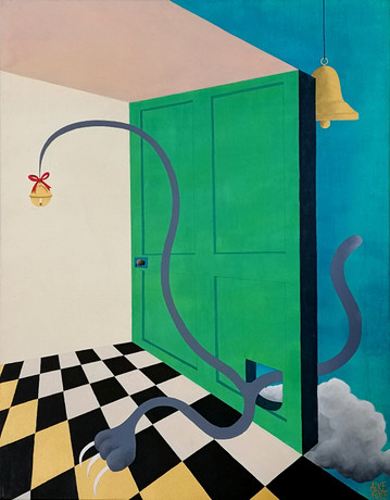 ALICE BOYLE CONTEMPORARY SURREAL OIL PAINTING ON CANVAS OF A DOOR WITH ...