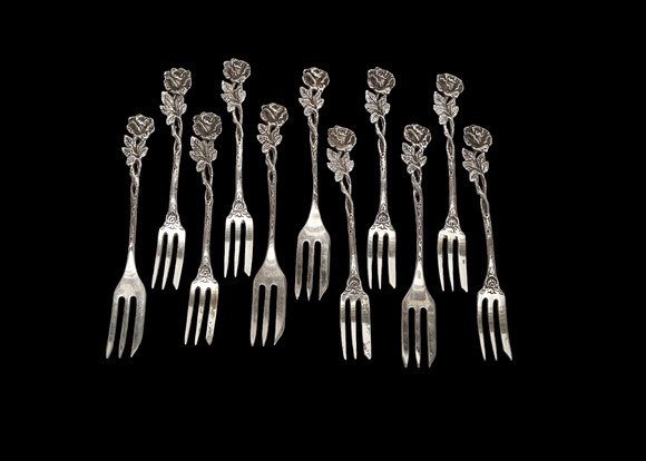 BAKING FORKS, model Rosen, silver, 11 pieces. Silver & Metals - Silver ...