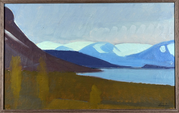 VERA FRISÉN. Olja på duk, Vik med berg, Signerad, 1900-tal. Konst ...