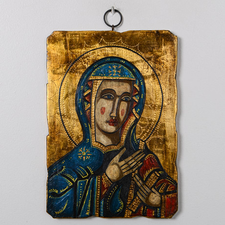 An icon of the Virgin Mary, Russia, 20th century. Art - Paintings ...