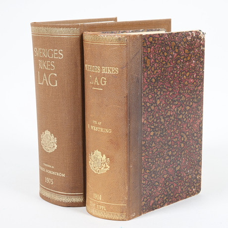 BOOKS, 2 pcs. Sveriges Rikes Act, 1914 and 1975. Books, Maps ...