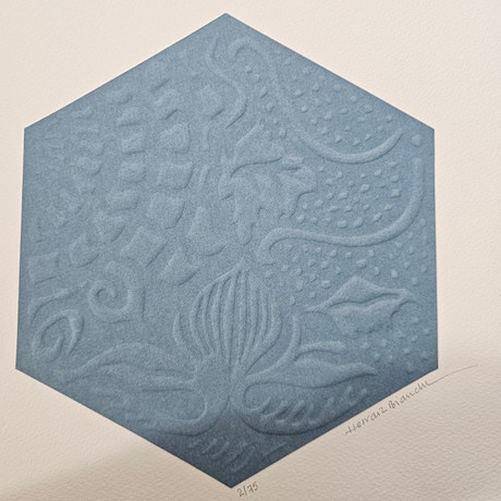 LAURA HERRAIZ BIANCHI. PANTO GAUDÍ “BLEUR FLAIR”. EMBOSSED LINOLEUM ...