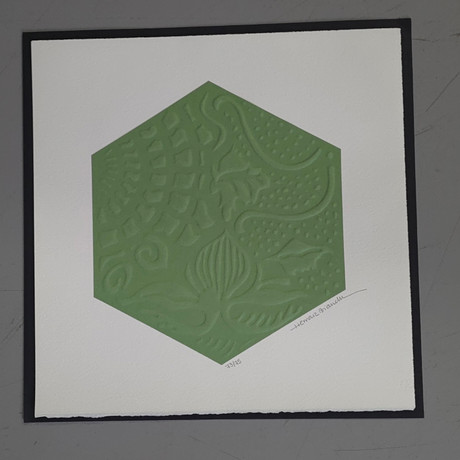 LAURA HERRAIZ BIANCHI. PANOT GAUDÍ “VERT POMME”. EMBOSSED LINOLEUM ...