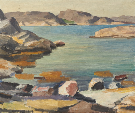 ELLIS WALLIN. Archipelago, signed and dated Ellis Wallin -38, oil on ...