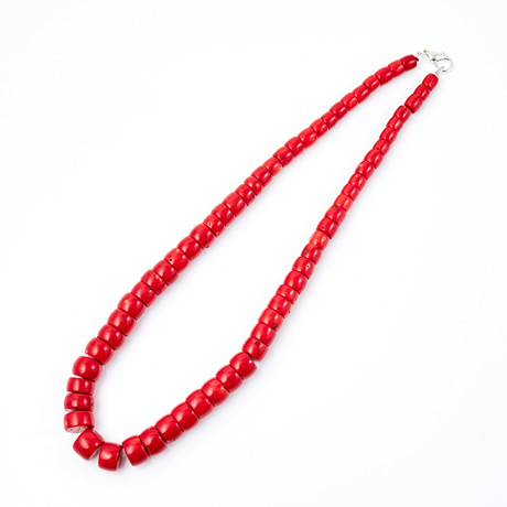 NECKLACE. Coral, cylinder-shaped, dosed. Jewellery & Gemstones ...