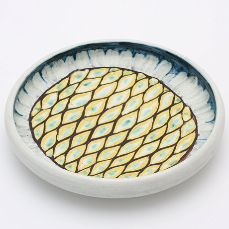 HERTHA BENGTSON. A stoneware dish, unique, signed Bengtson, Rörstrand ...