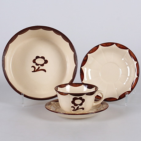 TEA CUPS, and shape, 13 parts, flintware, "Pyro", Vilhelm Kåge ...