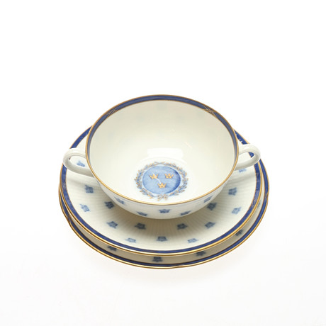 LOUISE ADELBORG. 3 pieces, porcelain, “Nationalservisen”, marked Gustav ...