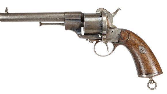 REVOLVER, make Lefaucheux, model 1863, calibre 11mm pin, no. 79578 ...